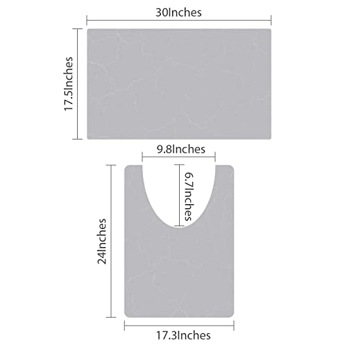 GOYLSER Bathroom Toilet Rugs, Ultra Thin Washable Toilet Rugs Set for Bathroom 2 Piece, Soft Low Profile Bath Mats for Bathroom Non Slip, Easy Clean Rubber Backing Contour Bathroom Rugs for Toilet