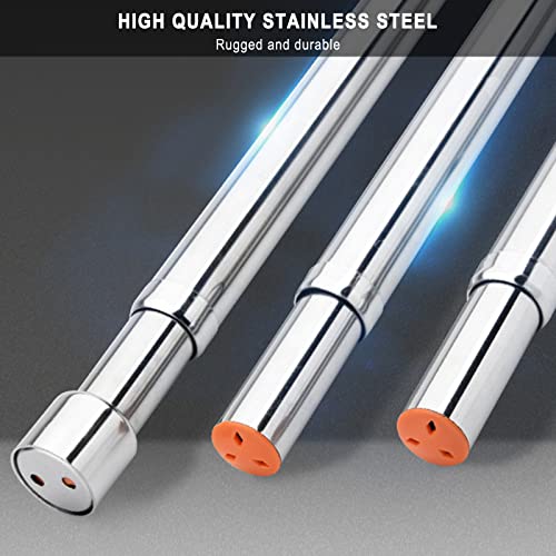 Closet Pole, Closet Rod with Telescopic Adjustment, with Wardrobe Rail Rod Pole Socket and Screws, Clothes Rod for Closet, Suitable for Wardrobes, Cabinets, Bathrooms, Balconies (12.2ββ-20.5ββ)