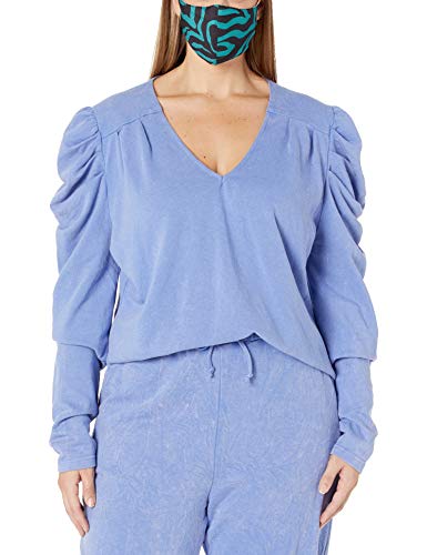 KENDALL + KYLIE Women's French Terry Jogger - Amazon Exclusive, Gaga Blue Mineral Wash, Large