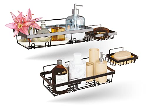 Bohemio Trends Shower Shelf - Premium Shower Caddy for Shower Organization - Adhesive Shower Rack - Stainless Steel Restroom Organizer - Pack of Two