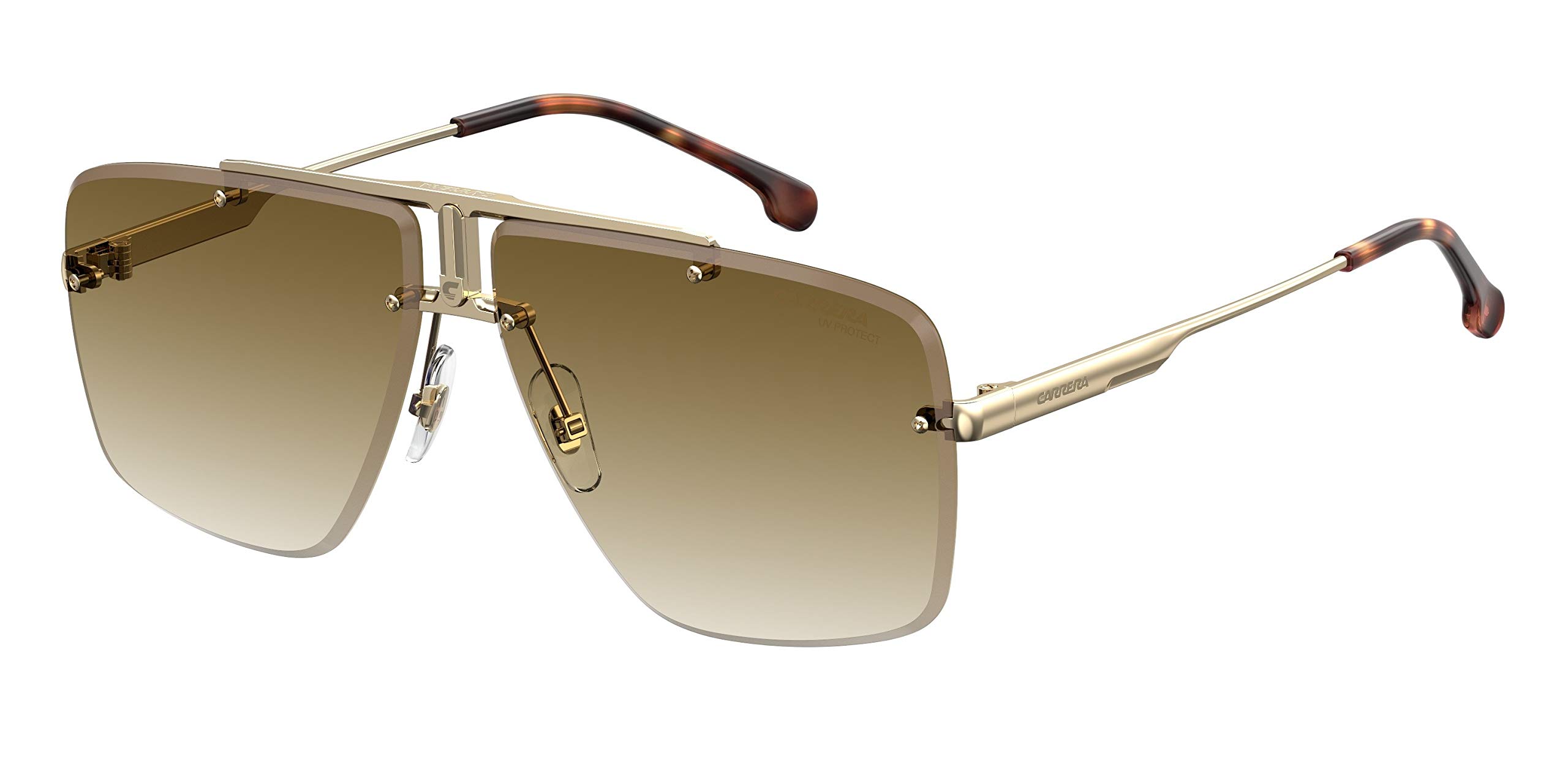 Carrera CA1016/S 0J5G 64MM Gold/Black/Brown/Green Square Sunglasses for Men for Women + BUNDLE with Designer iWear Eyewear Kit