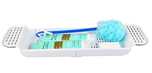 Home-X Expandable Bath Shelf, Adjustable Plastic Bathtub Caddy, Luxury Bathroom Tray 21 β 30β