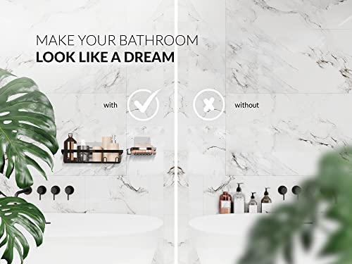 Bohemio Trends Shower Shelf - Premium Shower Caddy for Shower Organization - Adhesive Shower Rack - Stainless Steel Restroom Organizer - Pack of Two