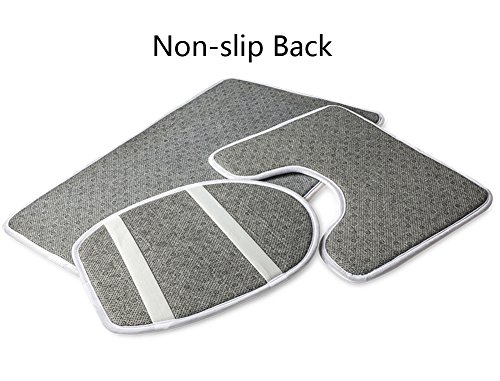 Apular Fashion 3 Piece Bath Rugs Set Boy Football Pattern Non Slip Ultra Soft Bathroom Accessories Mats, U Shape Mat and Toilet Lid Cover Mat Bath Mats