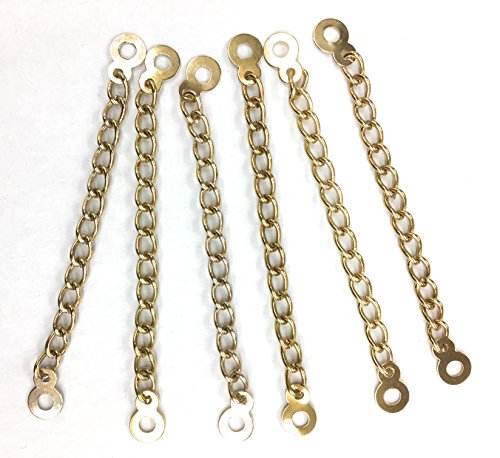 Katz Trimming / Trims Unlimited 6 Coat Hanging Chains -Gold Brass- Coat Chains -Metal Coat Loops