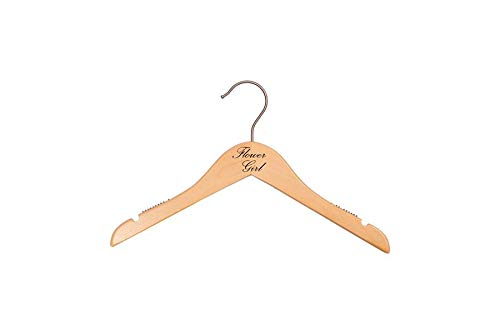 NAHANCO FG20014 Bridal Hanger, Natural Wood Hanger with Black Imprint (Flower Girl), 14β (1 Piece)
