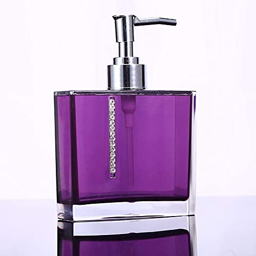 Zerodis 5pcs Purple Bathroom Accessory Set, Acrylic Bathroom Accessories Sets Bathroom Vanity Countertop Accessory Set for Home…