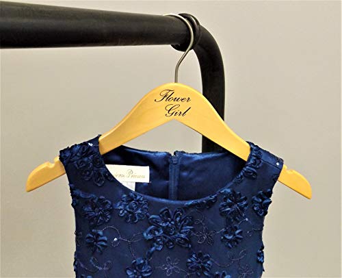 NAHANCO FG20014 Bridal Hanger, Natural Wood Hanger with Black Imprint (Flower Girl), 14β (1 Piece)
