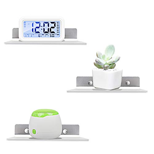 SinLoon 6 Inch Small Shelf in Flat Satin Aluminum Bathroom Shelf Wall Mount for Small Speaker Smartphone, Tablet, Toiletries (Silver)