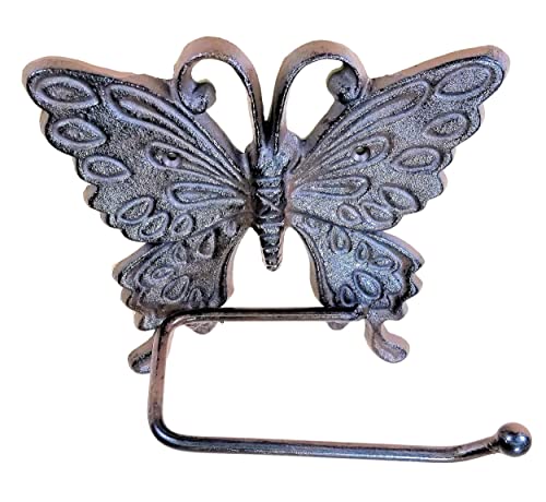 Carver's Olde Iron Lori's Rustic Brown Butterfly Bathroom Accessory Set 4 pc with Hardware