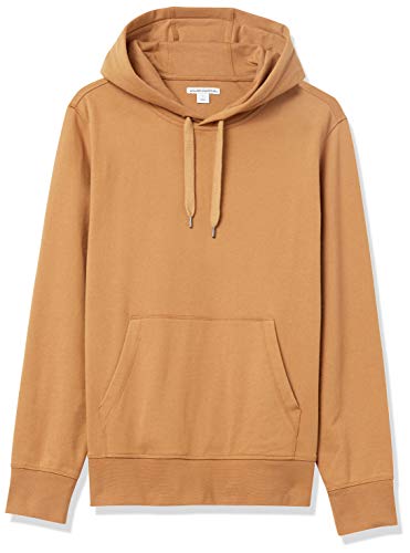 Amazon Essentials Men's Lightweight French Terry Hooded Sweatshirt, Tan, Medium