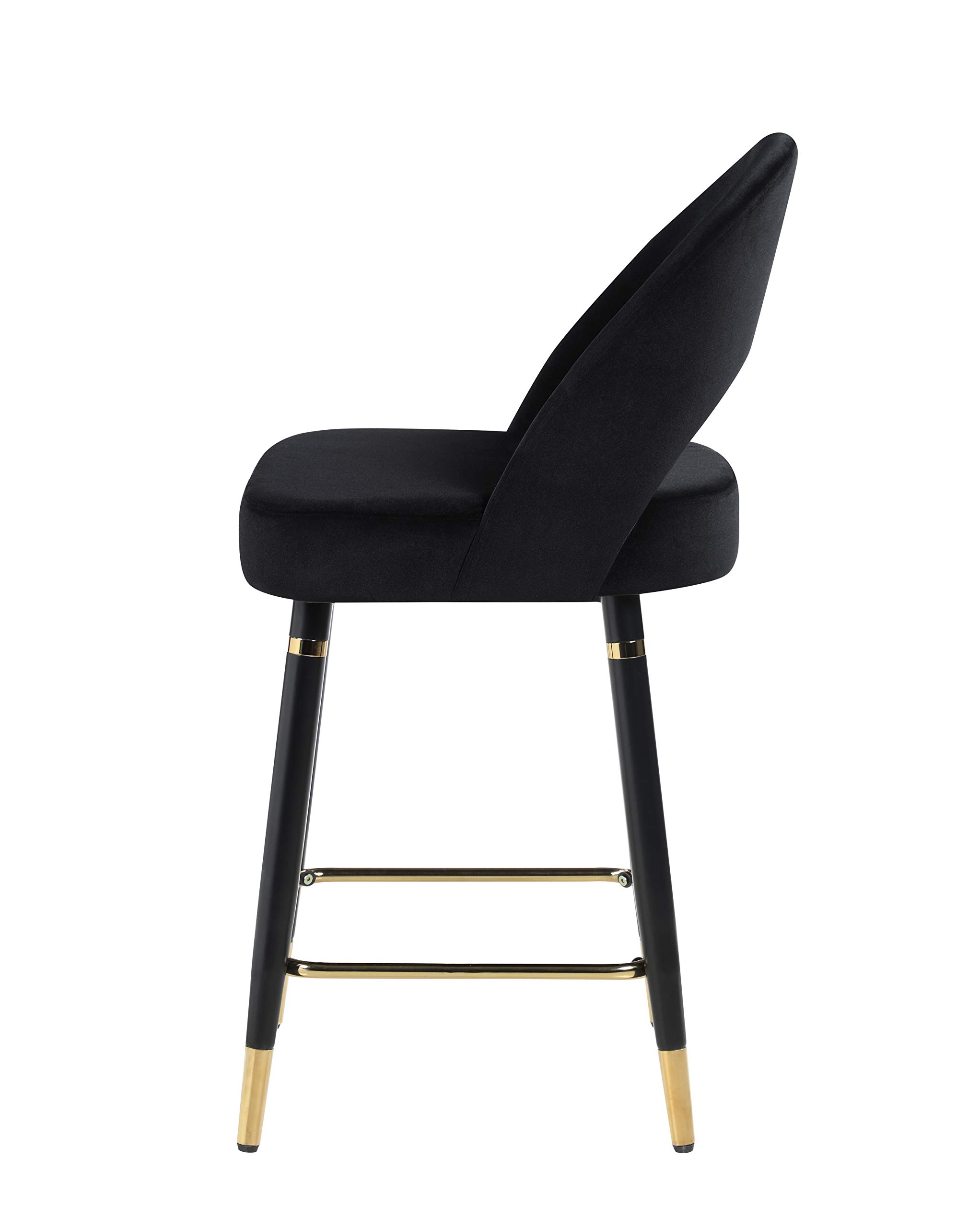 Coaster Furniture Lindsey Arched Back Upholstered Counter Height Stools Black (Set of 2) 193569