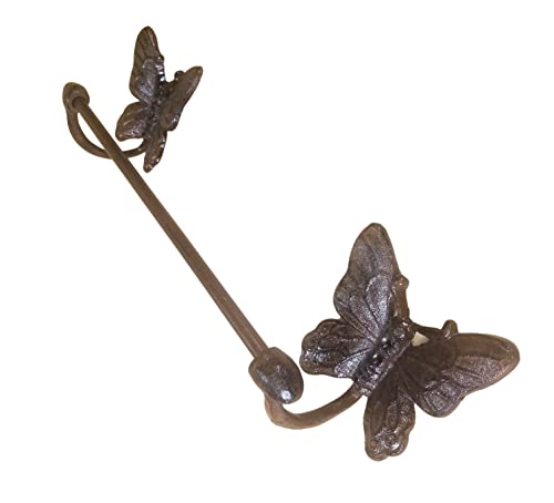 Carver's Olde Iron Lori's Rustic Brown Butterfly Bathroom Accessory Set 4 pc with Hardware