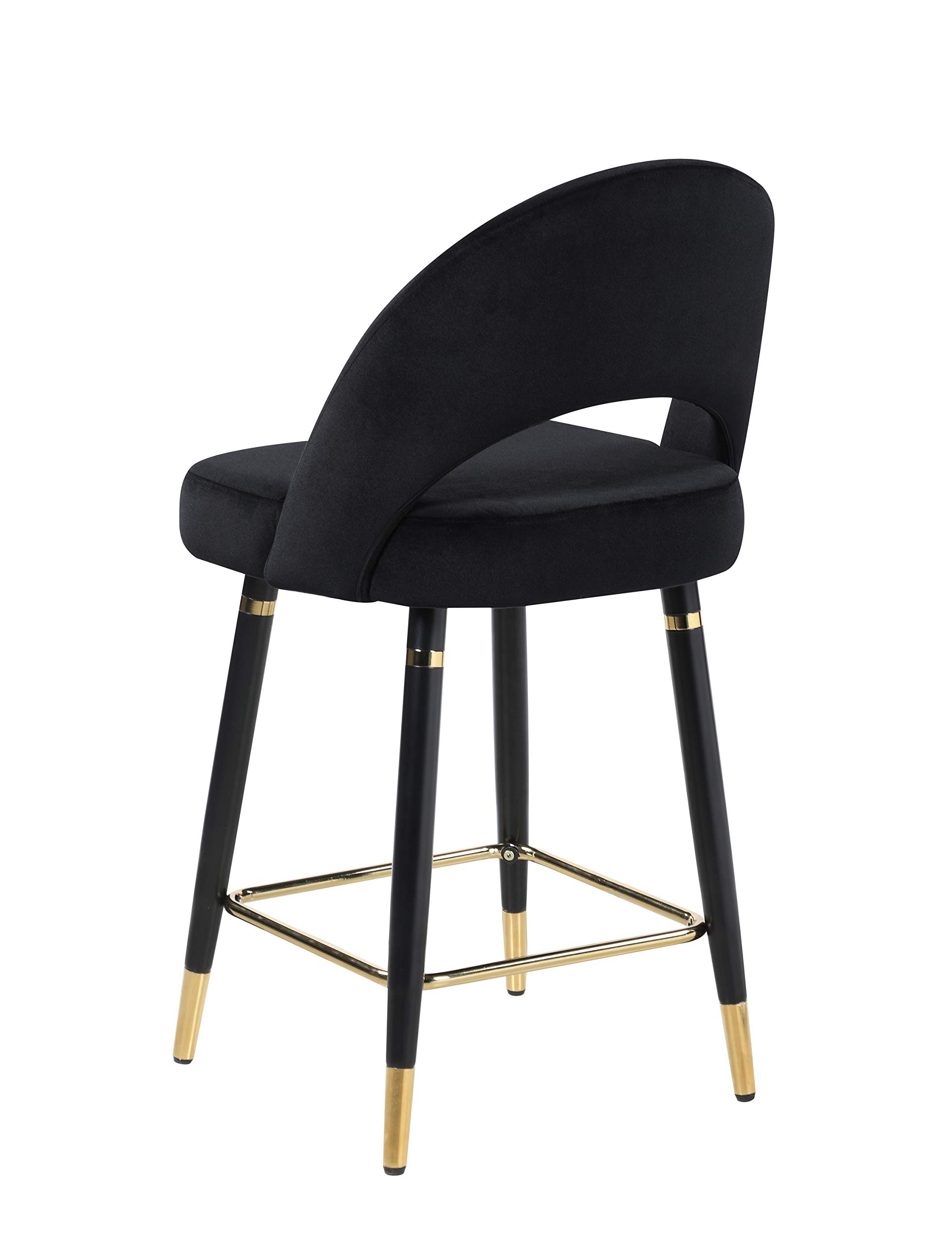 Coaster Furniture Lindsey Arched Back Upholstered Counter Height Stools Black (Set of 2) 193569