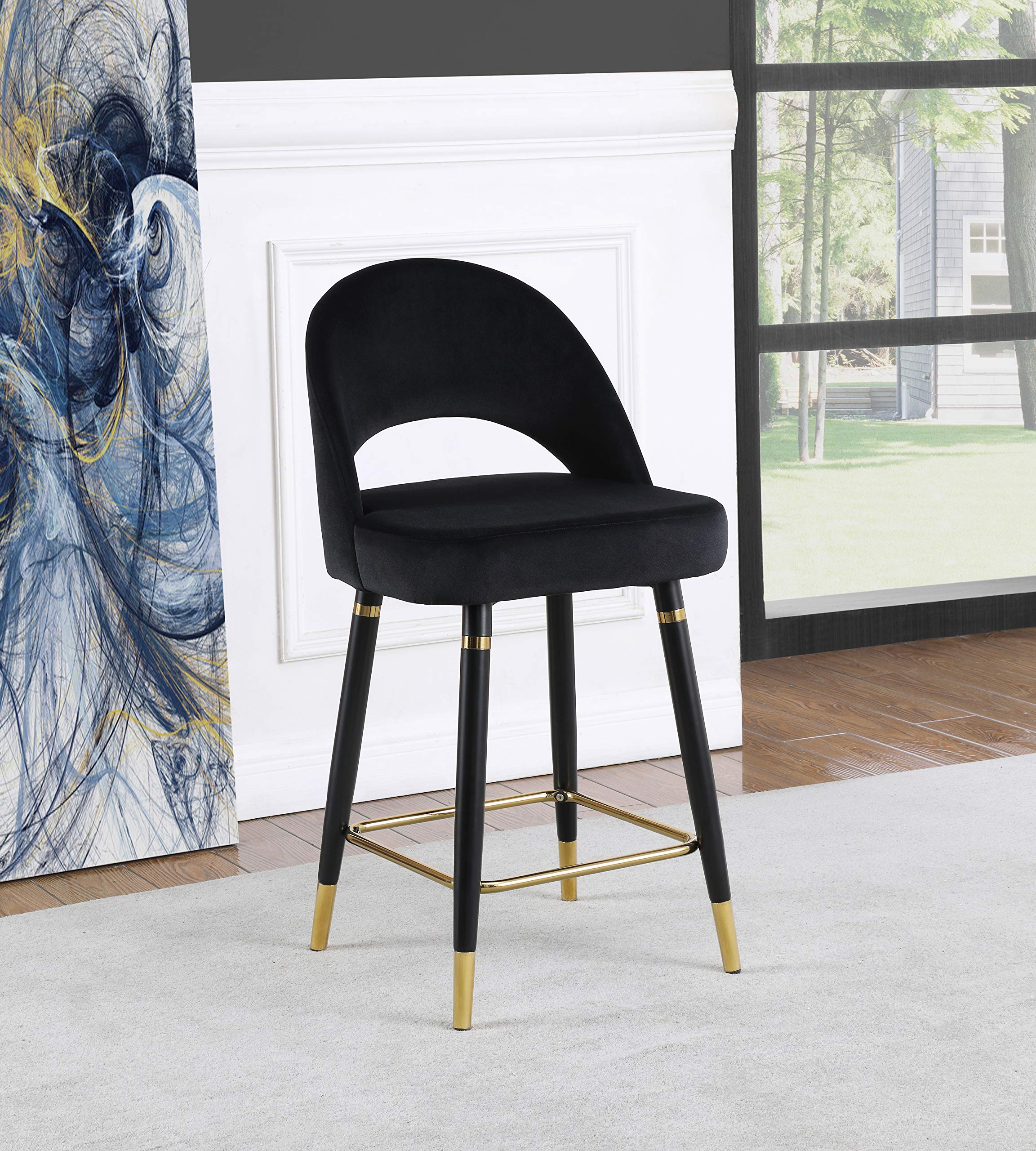 Coaster Furniture Lindsey Arched Back Upholstered Counter Height Stools Black (Set of 2) 193569