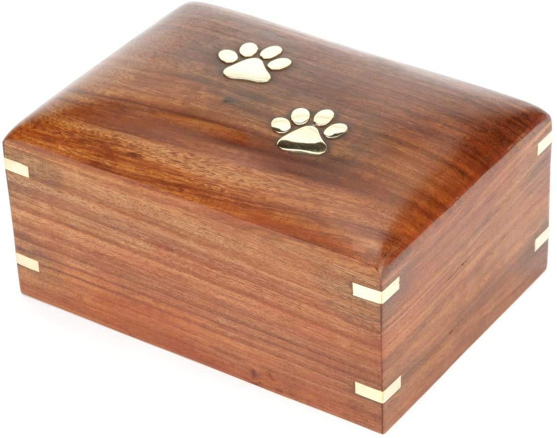 Wooden Pet Memorial Keepsake Cremation Urns for Ashes Pet Urn Wood Keepsake Box Urns for Cat Dogs Ashes | Cat Memorials