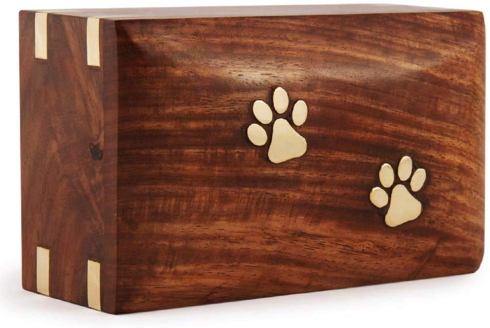Wooden Pet Memorial Keepsake Cremation Urns for Ashes Pet Urn Wood Keepsake Box Urns for Cat Dogs Ashes | Cat Memorials