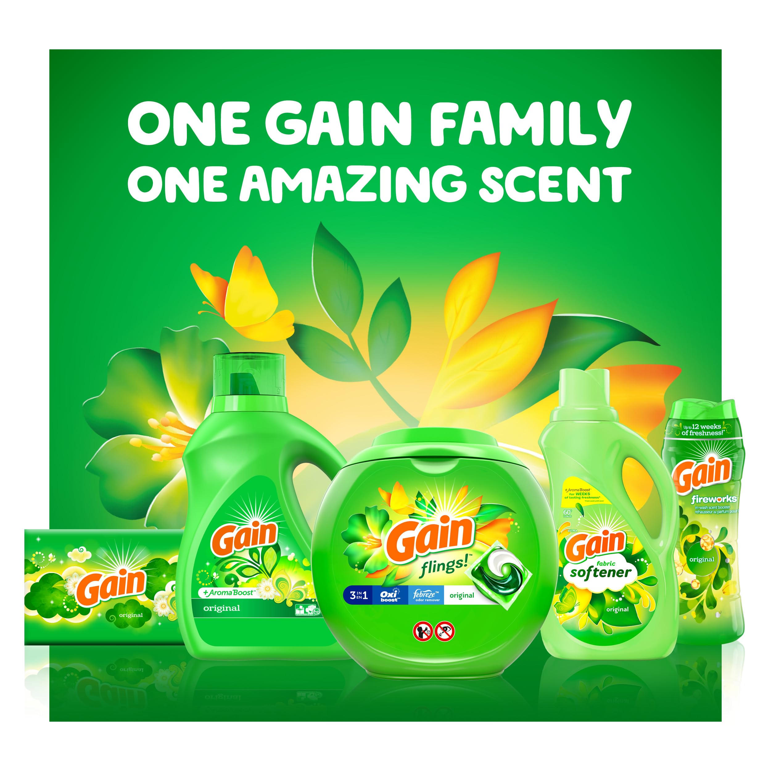 Gain Fireworks Laundry Scent Booster Beads for Washer, Original, 26.5 oz, Use with Fabric Softener