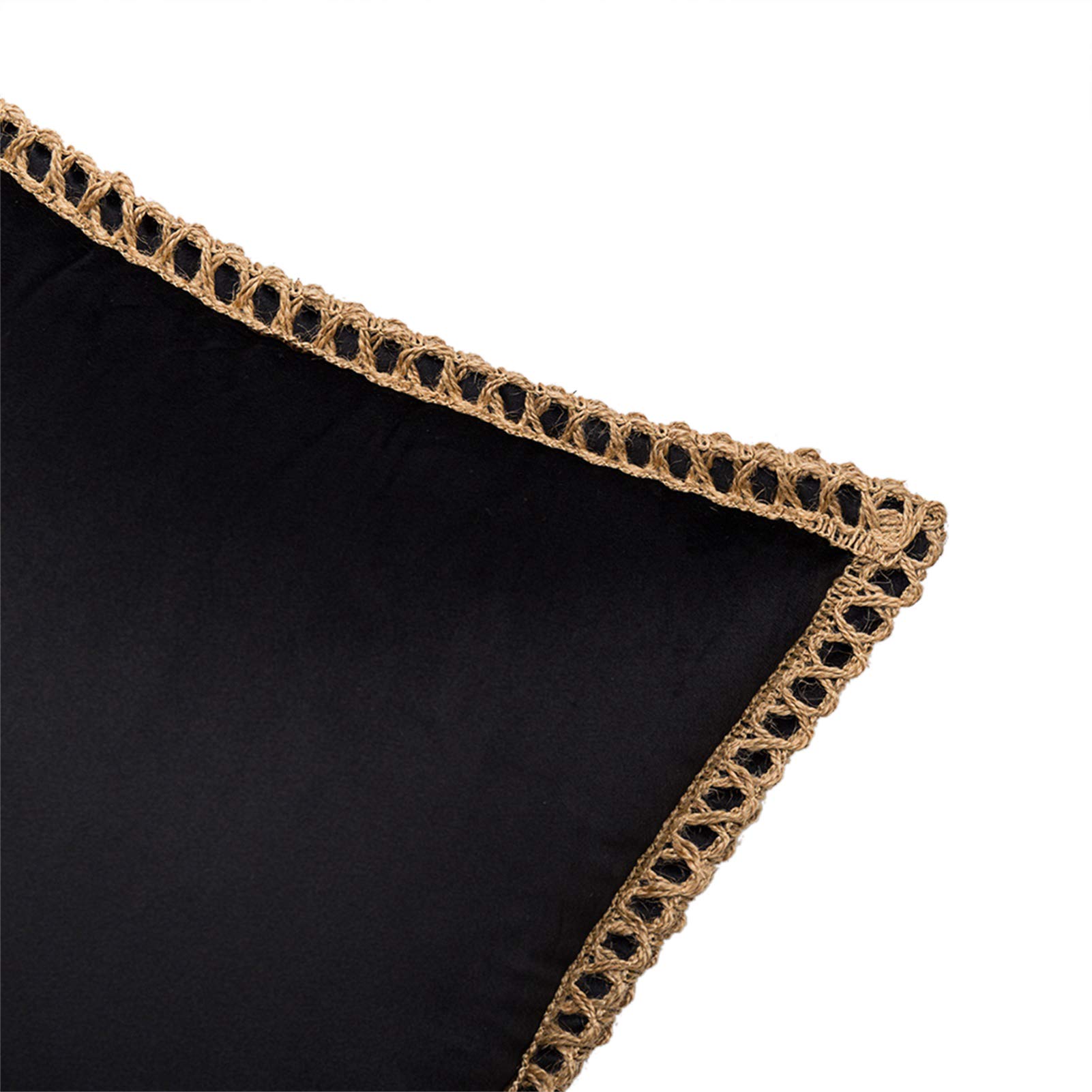 AQOTHES Set of 2 Velvet Decorative Throw Pillow Covers 18x18 Inch, Farmhouse Black Throw Pillows for Couch Sofa Bed Home Living Room Decor