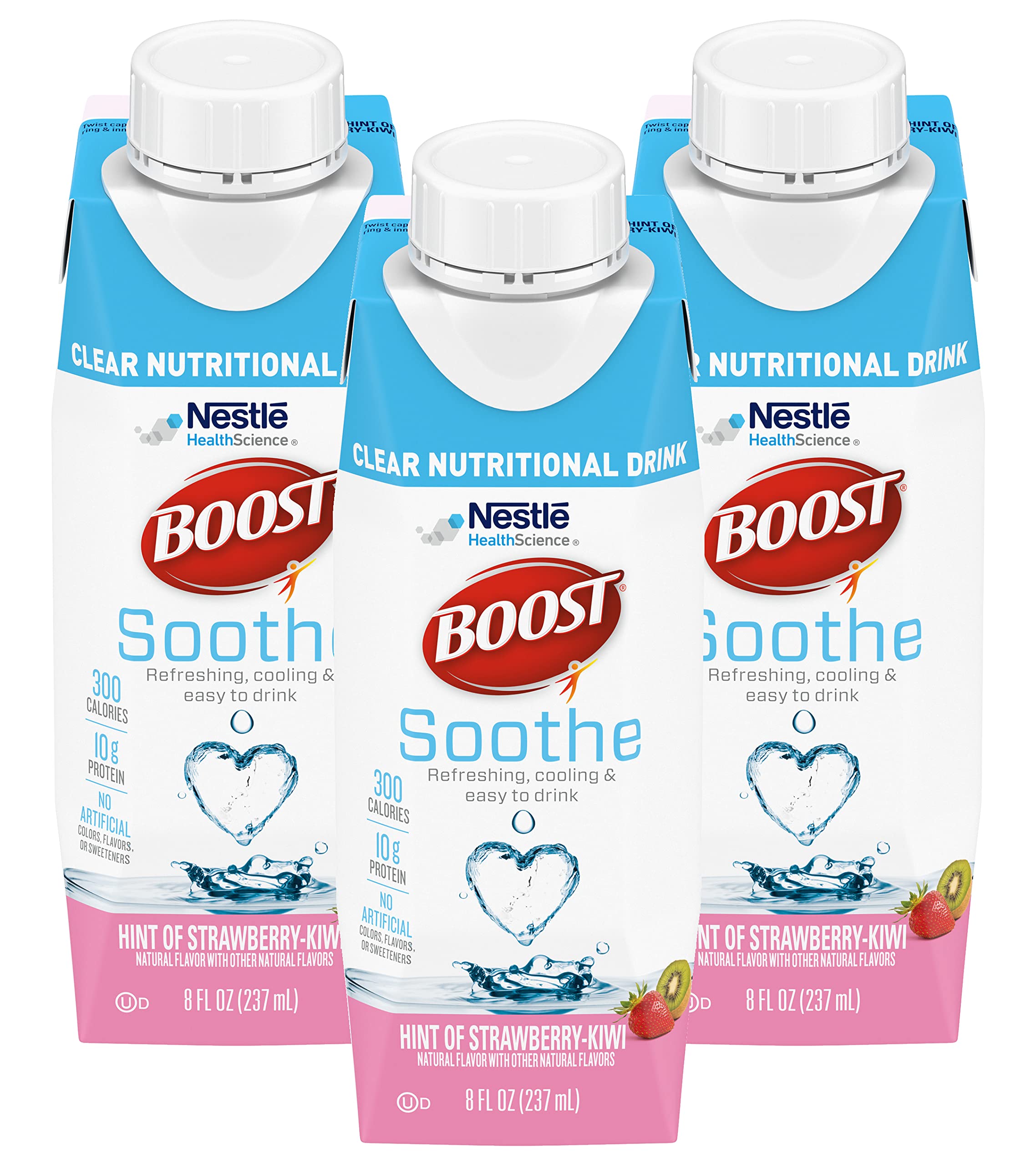 Boost Soothe Clear Nutritional Drink (Strawberry Kiwi, 8 Fl Oz (Pack of 3))