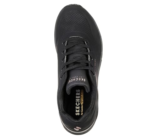 Skechers womens Skecher Street Women's Uno - Stand on Air Sneaker, Black/Black, 7.5 Wide US