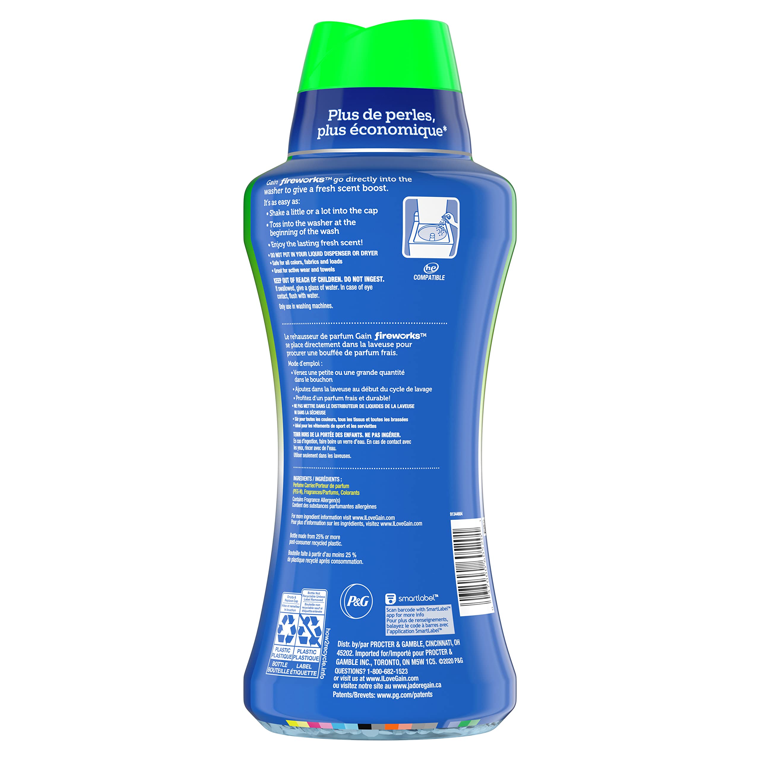 Gain Fireworks In-Wash Scent Booster Beads, Blissful Breeze, 26.5 oz