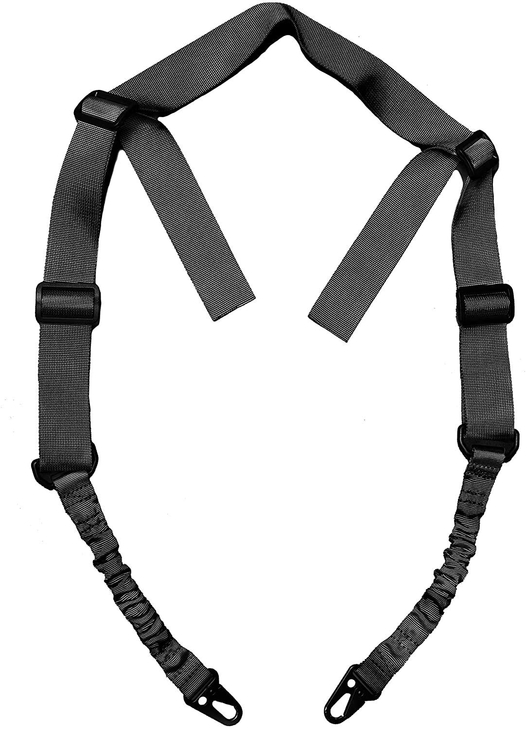 Tacticon 2-Point Rifle Sling | Combat Veteran Owned | Easy Adjustable 500D Nylon Gun Slings for Rifles Shotguns and Crossbows | Outdoors Shooting Hunting (Black (1-Pack))