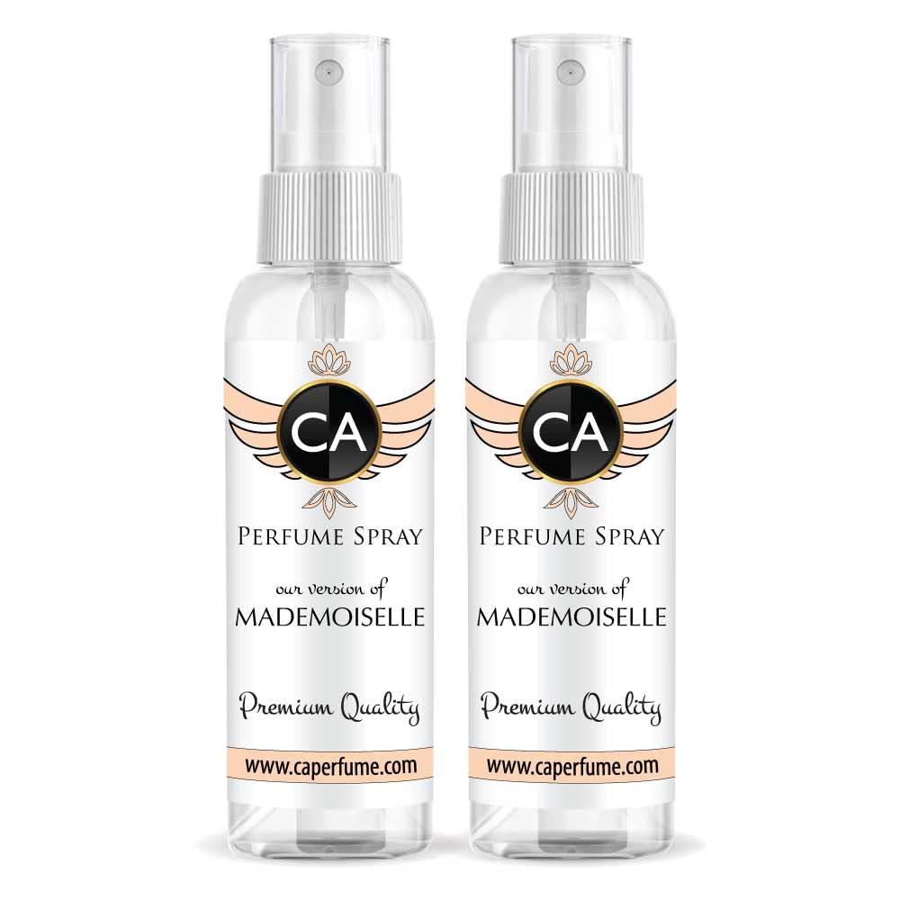 CA Perfume Impression of Mademoiselle For Women Fragrance Eau de Parfum Spray Refillable Bottle 2 Fl Oz/60ml X2