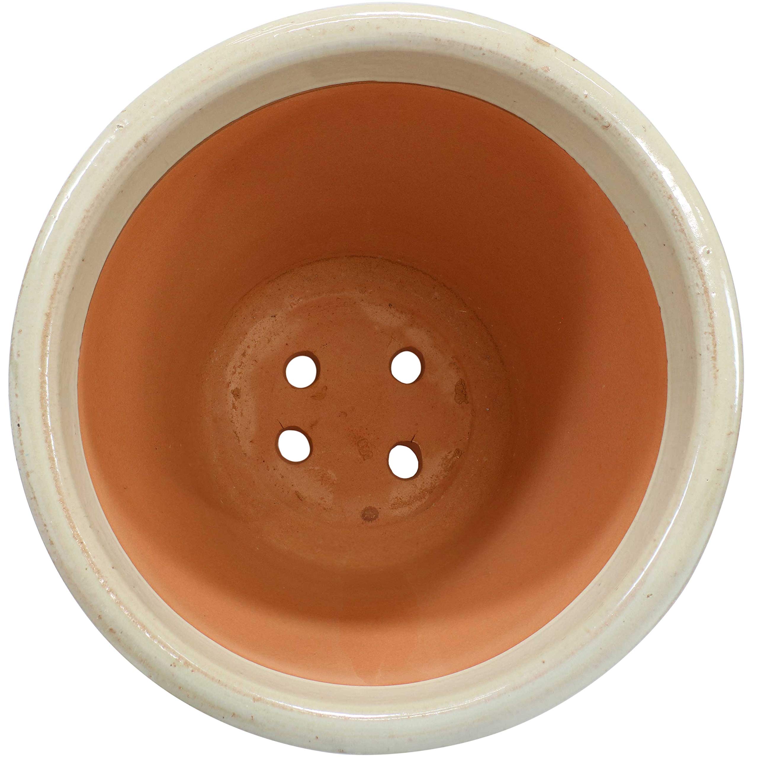 Sunnydaze Large Ceramic Planter - Indoor or Outdoor Plant Pot with Drainage Holes - Seafoam Glaze Finish - 18" - Studio