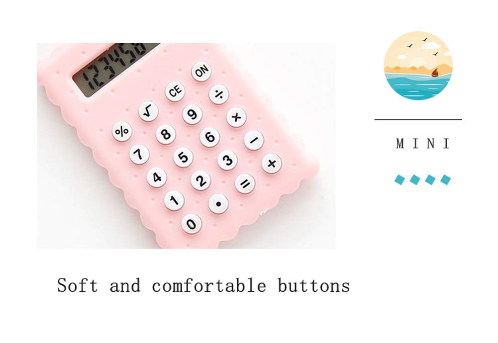 Mini Calculator 8 Digits Cute Cookies Calculator Portable Pockets Key Chain Standard Function Calculator School Office Supplies for Kids Adult, 2.2 x 1.5 Inch