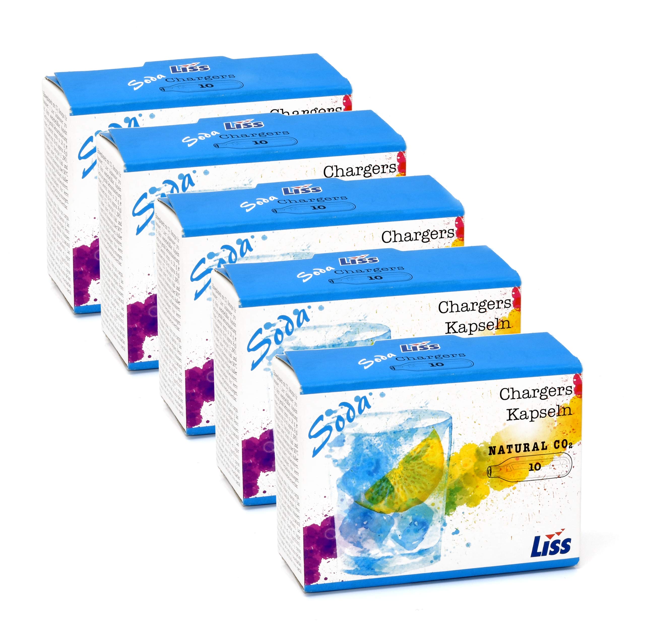 Liss 8 Gram CO2 Cartridges for Soda and Seltzer Maker, Use with 1 Liter Water Carbonator Machine, Soda Maker Cartridge Chargers for Carbonated Water Machine, 50 Pack