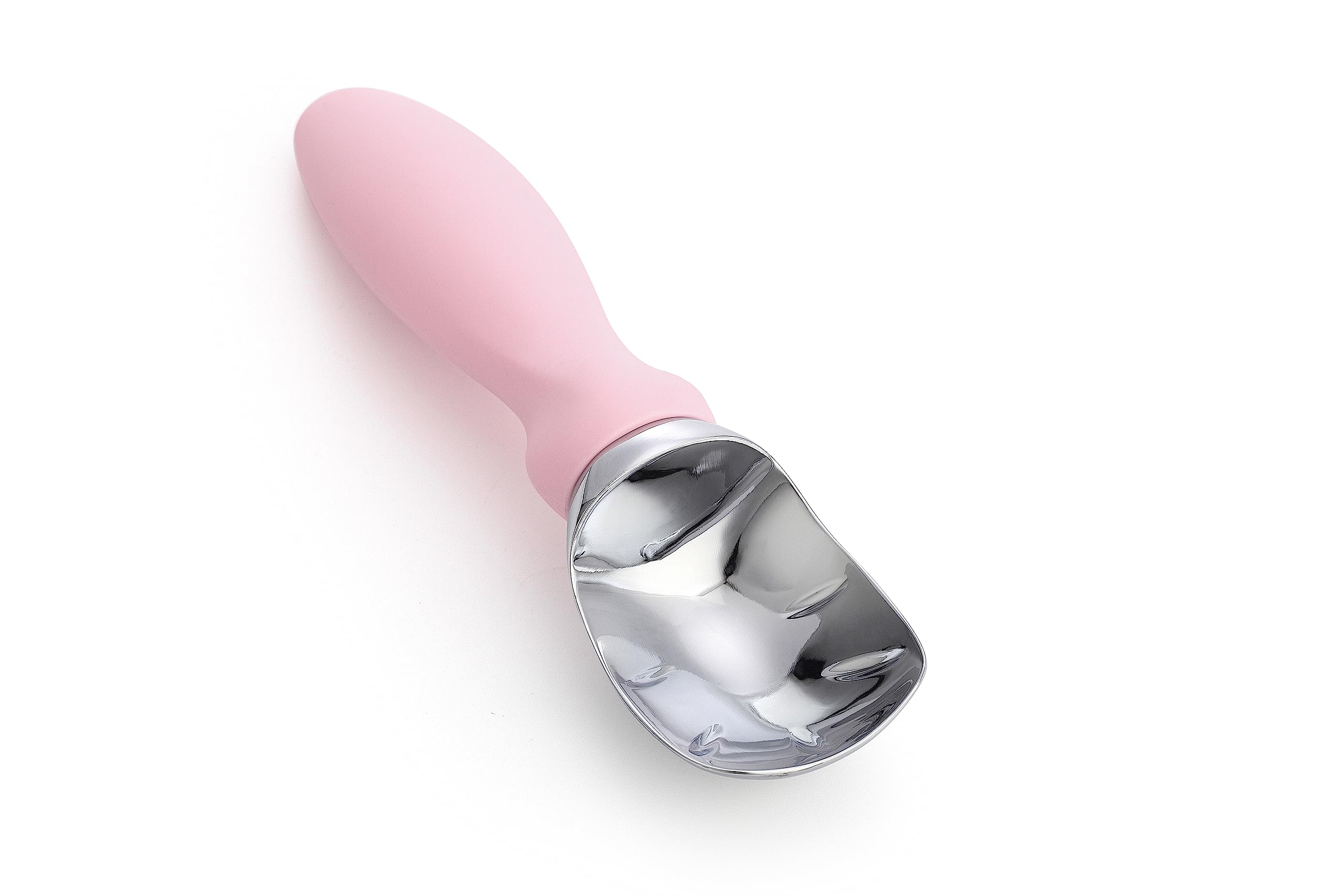 Spring Chef Ice Cream Scoop with Soft Grip Handle, Professional Heavy Duty Sturdy Scooper, Premium Kitchen Tool for Cookie Dough, Gelato, Sorbet, Pink Lemonade