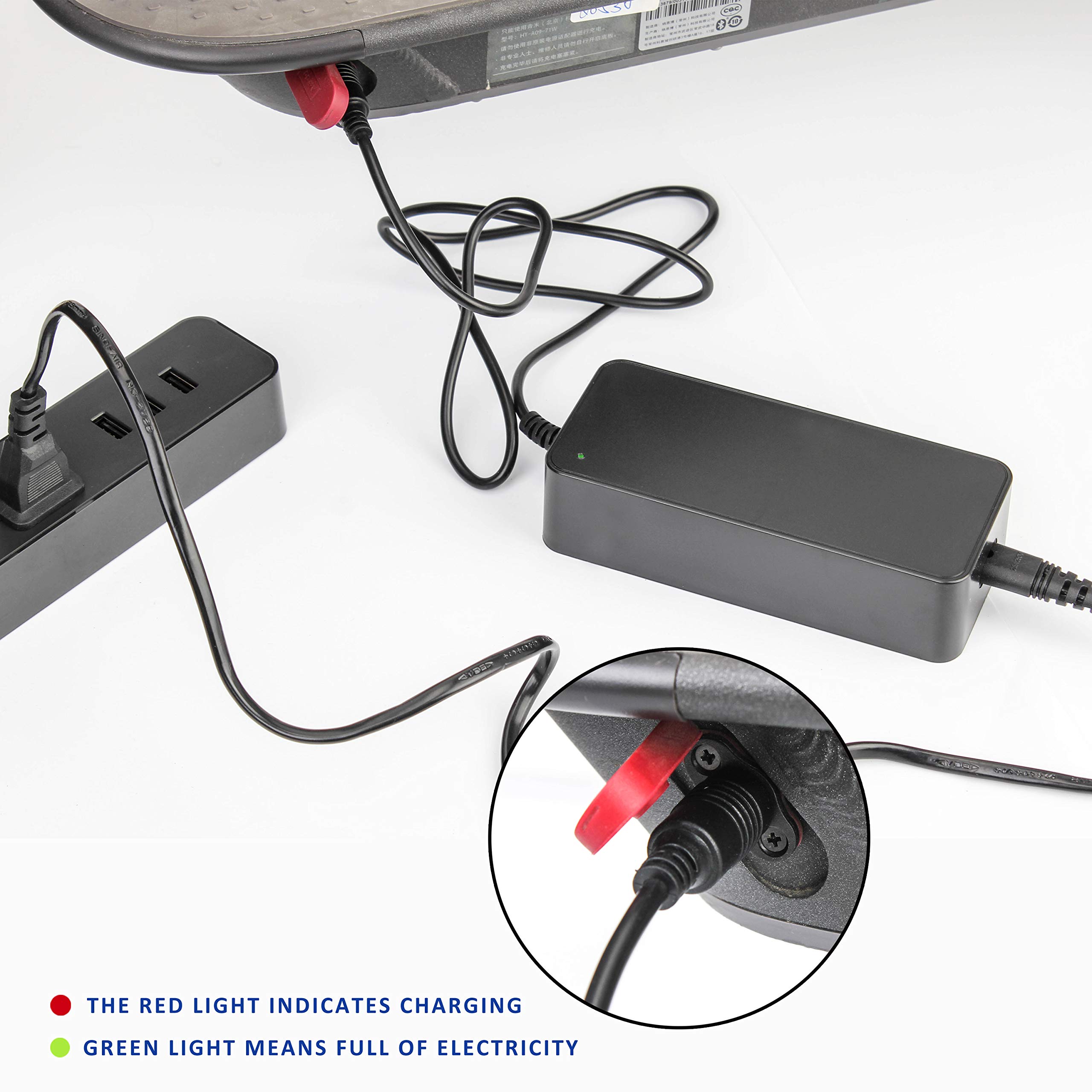 EVAPLUS 42V 2A (84W) Power Adapter for Lime Scooter Chargers for Ninebot G30LP ES2 ES4 ES1L F20 F30 F40 E22 E25 Xiaomi M365 Pro/Pro2 Lime-S and Hiboy S2R Electric Scooter with 36V Li-ion Battery