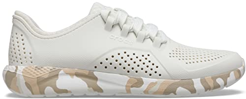 Crocs Women's Literide Pacer Lace-Up Sneakers, Camo/Almost Whi, 7 Women