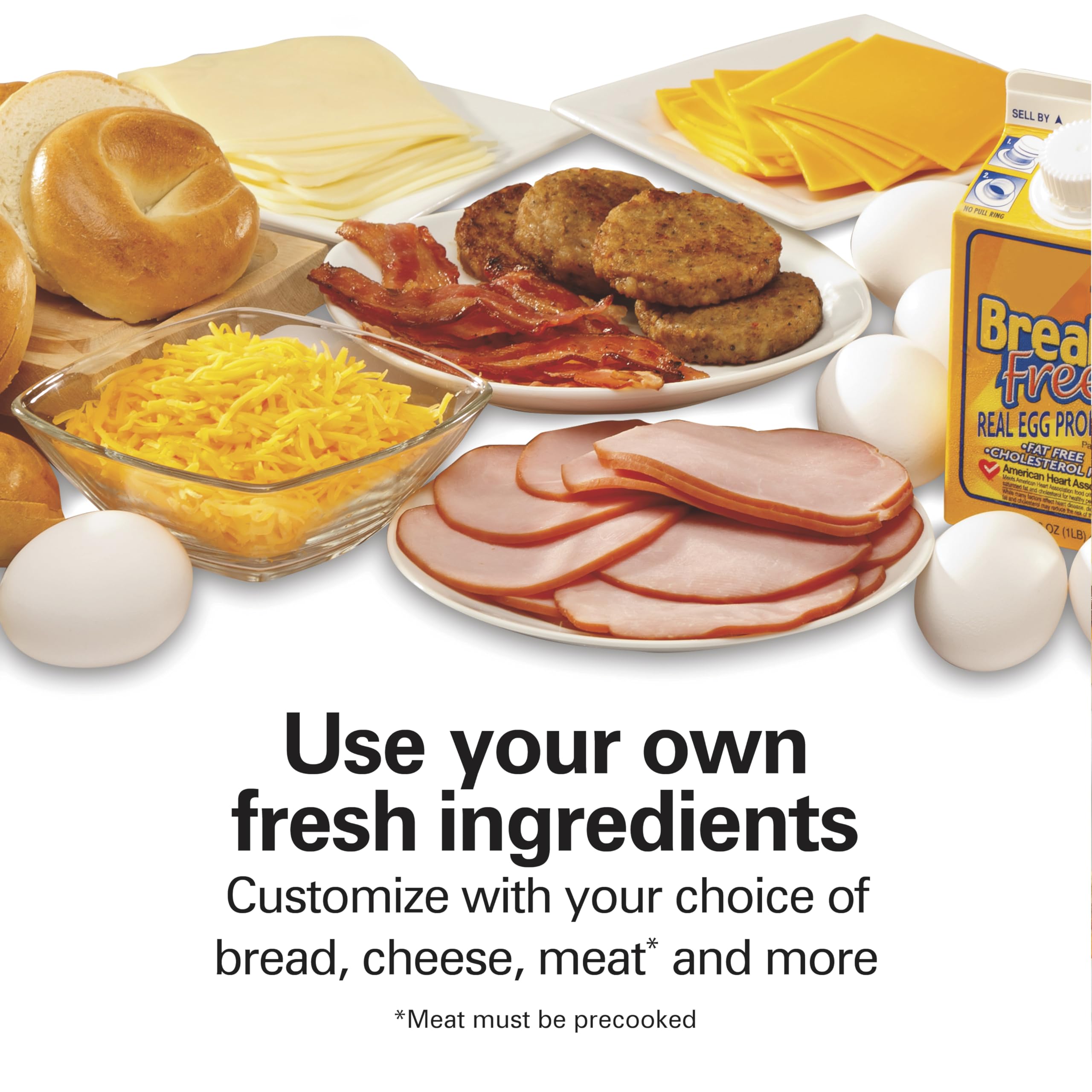 Hamilton Beach Breakfast Sandwich Maker with Egg Cooker Ring, Customize Ingredients, Perfect for English Muffins, Croissants, Mini Waffles, Perfect White Elephant Gifts, Coral (25483)
