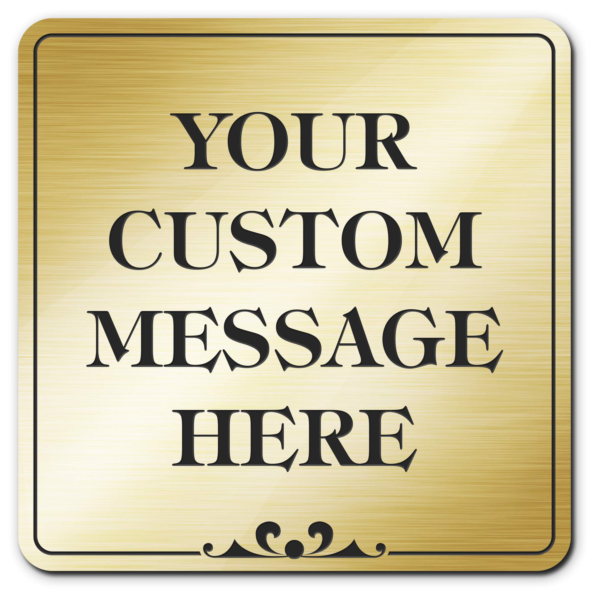 Custom Sign, Office Sign, Business/Office Name Plates for Doors/Wall, Indoor/Outdoor, 4x4 Inch, 18 Colors, (Prestige) Made in USA by My Sign Center