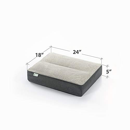 ZINUS Ultra Plush Green Tea Memory Foam Pillow Pet Bed, Waterproof Machine Washable Cover, Small
