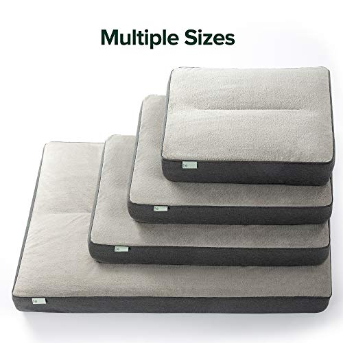 ZINUS Ultra Plush Green Tea Memory Foam Pillow Pet Bed, Waterproof Machine Washable Cover, Small
