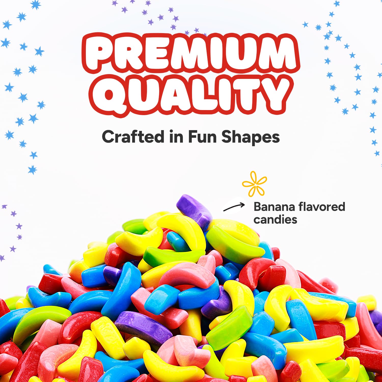 Bananas Runts Candy - 1200 psc 1.7 lb Hard Candy Bulk Gumball Machine Refills - Banana Candy for Cake Decorations Goody Bags Party Favors - Crazy Bananas Assorted Easter Basket Stuffers Pinata Candy