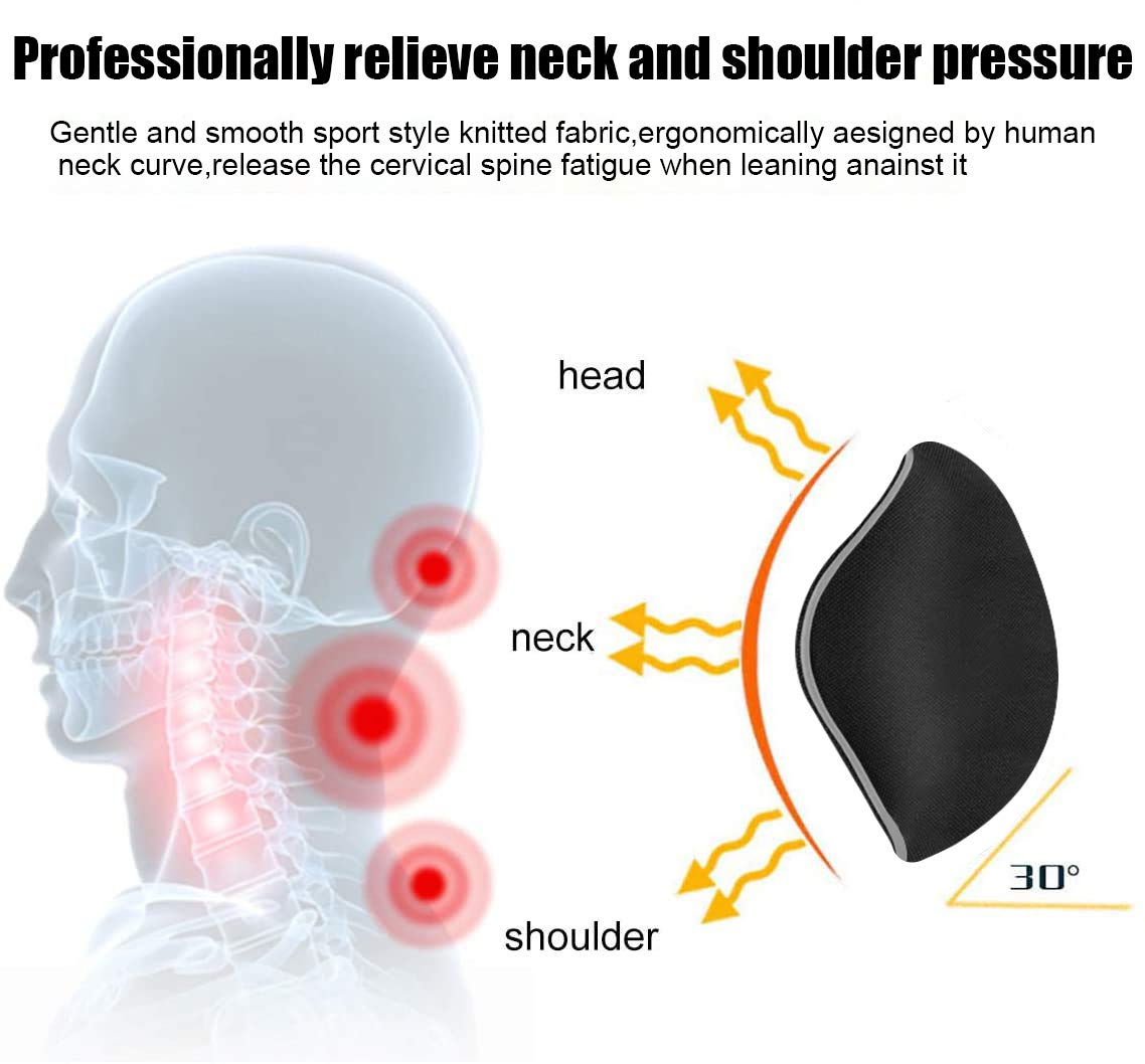 Newgam Car Pillow - Car Neck Pillow for Neck Pain Relief and Cervical Support,Car Seat Neck Pillow with 100% Pure Memory Foam and Washable Cover,Car Headrest Pillow Black