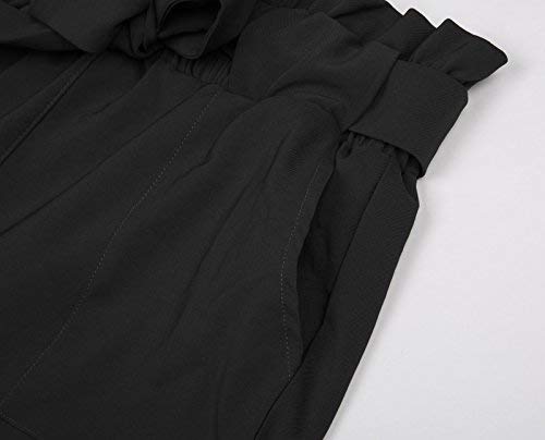 GRACE KARIN Women's Paper Bag Waist Pants Slim Fit Casual Office Pencil Pants Black XL