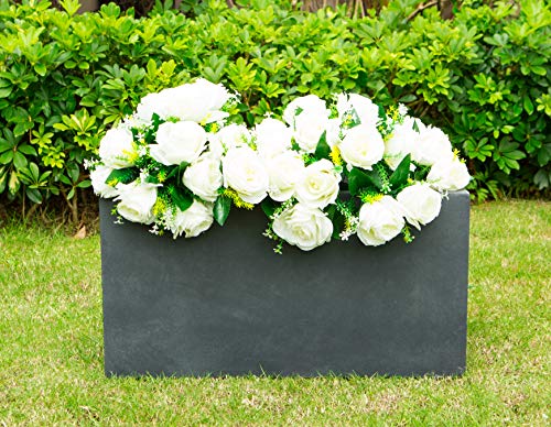 Kante 31.1" L Long Rectangular Concrete Planter, Large Outdoor Indoor Garden Pots with Drainage Hole and Rubber Plug, Charcoal
