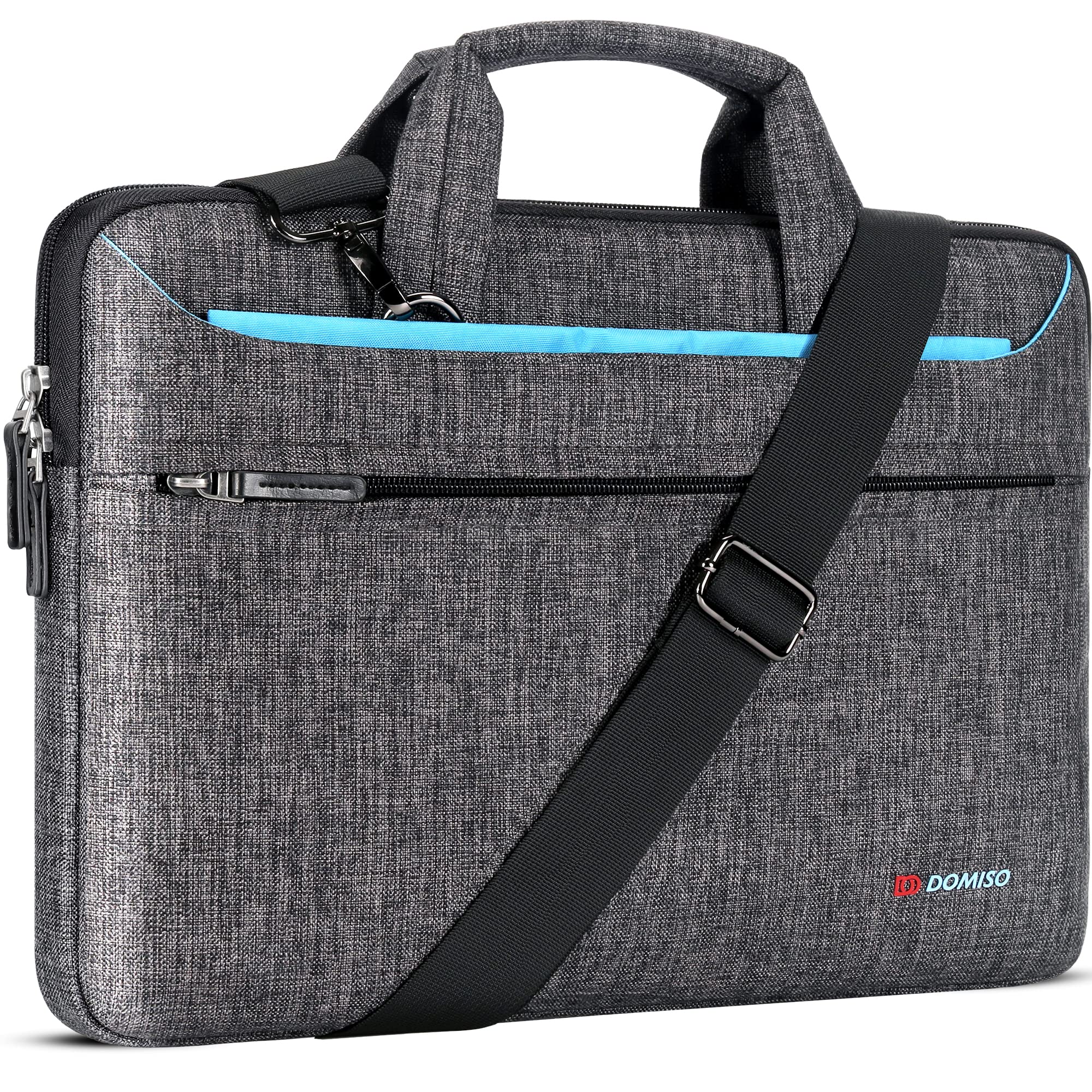 DOMISO 15.6 inch Laptop Sleeve Shoulder Bag Water-Resistant Protective Messenger Bag Business Briefcase Handbag for 15.6" Notebook/Yoga 720 IdeaPad 310 320 ThinkPad T570/HP Envy 15, Blue