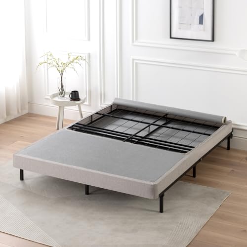 ZINUS No Assembly Metal Box Spring, 5 Inch White Mattress Foundation, Sturdy Metal Structure, Full