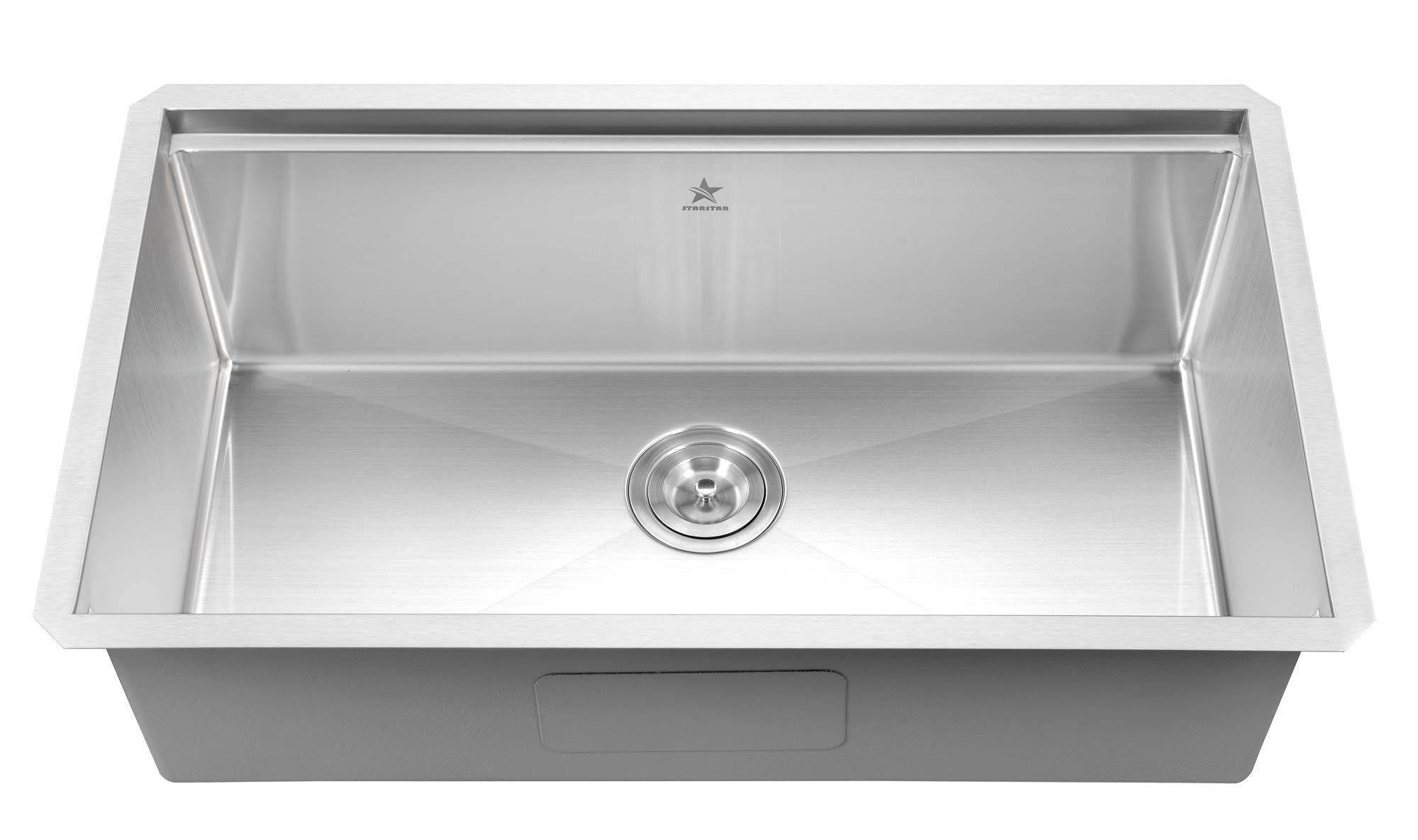 STARSTAR Workstation Ledge Undermount Single Bowl 304 Stainless Steel Kitchen/Yard/Bar/Laundry/Office Sink, With Grid, Wood Hold Colander, Cutting Board, Strainer with Basket (30 x 19 x 10)