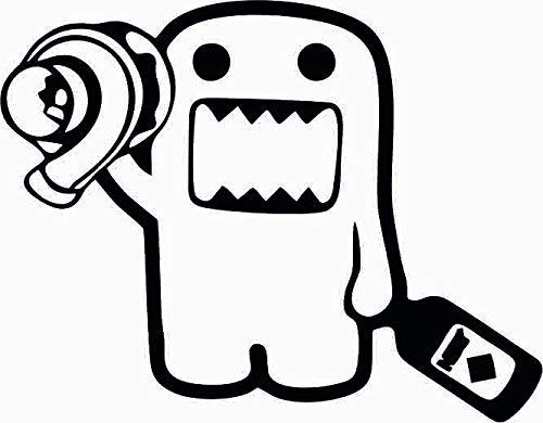 Domo Kun JDM Turbo NOS Decal Vinyl Sticker|Cars Trucks Vans Walls Laptop| Black |5.5 x 4.25 in|DUC073