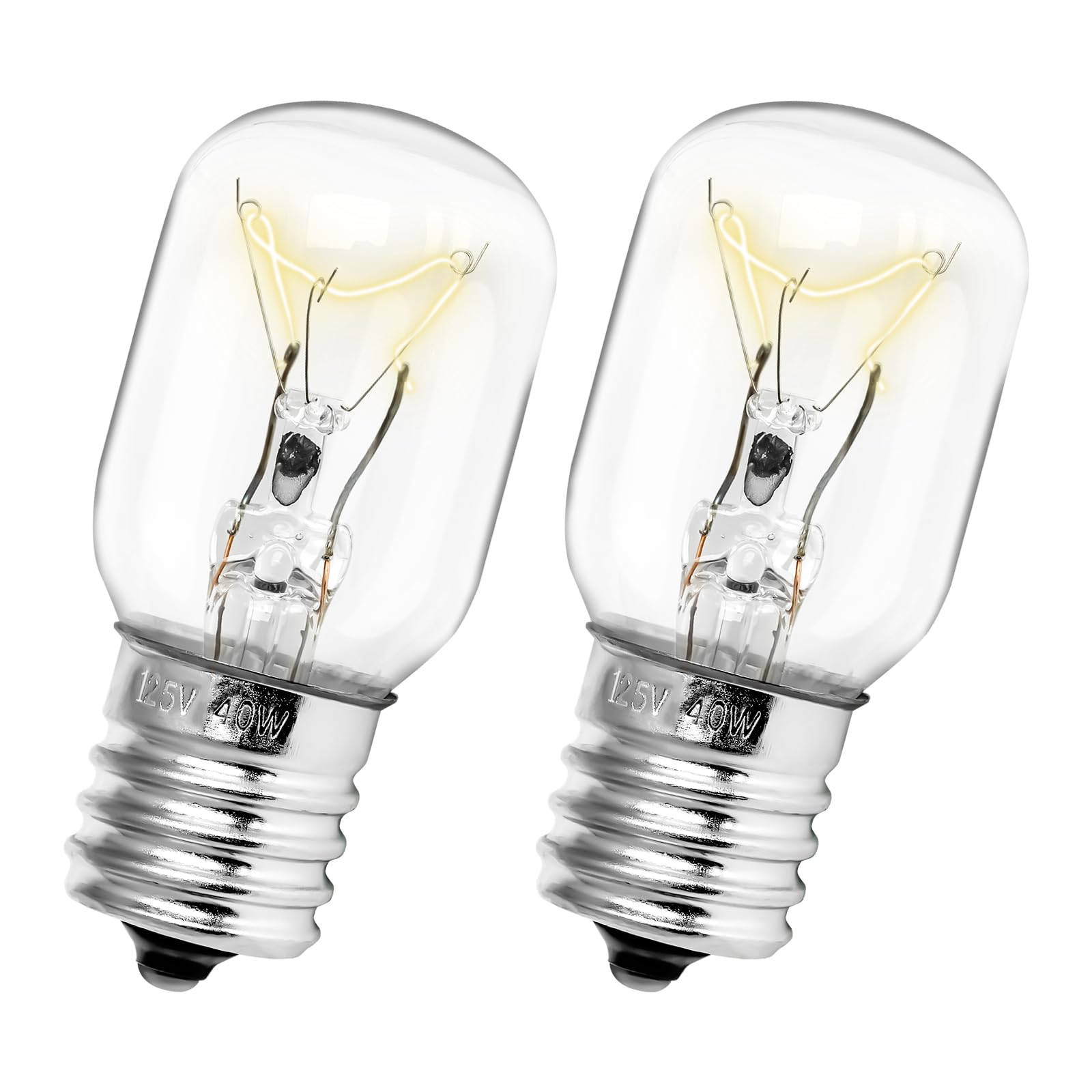 Belleone Microwave Light Bulb Fits for Whirlpool GE, 125V 40W Microwave Light Bulbs Fit for GE Kenmore LG Maytag Amana Over The Range Hood Microwave - Replaces 8206232A WB25X10030, E17 Base, 2PCS