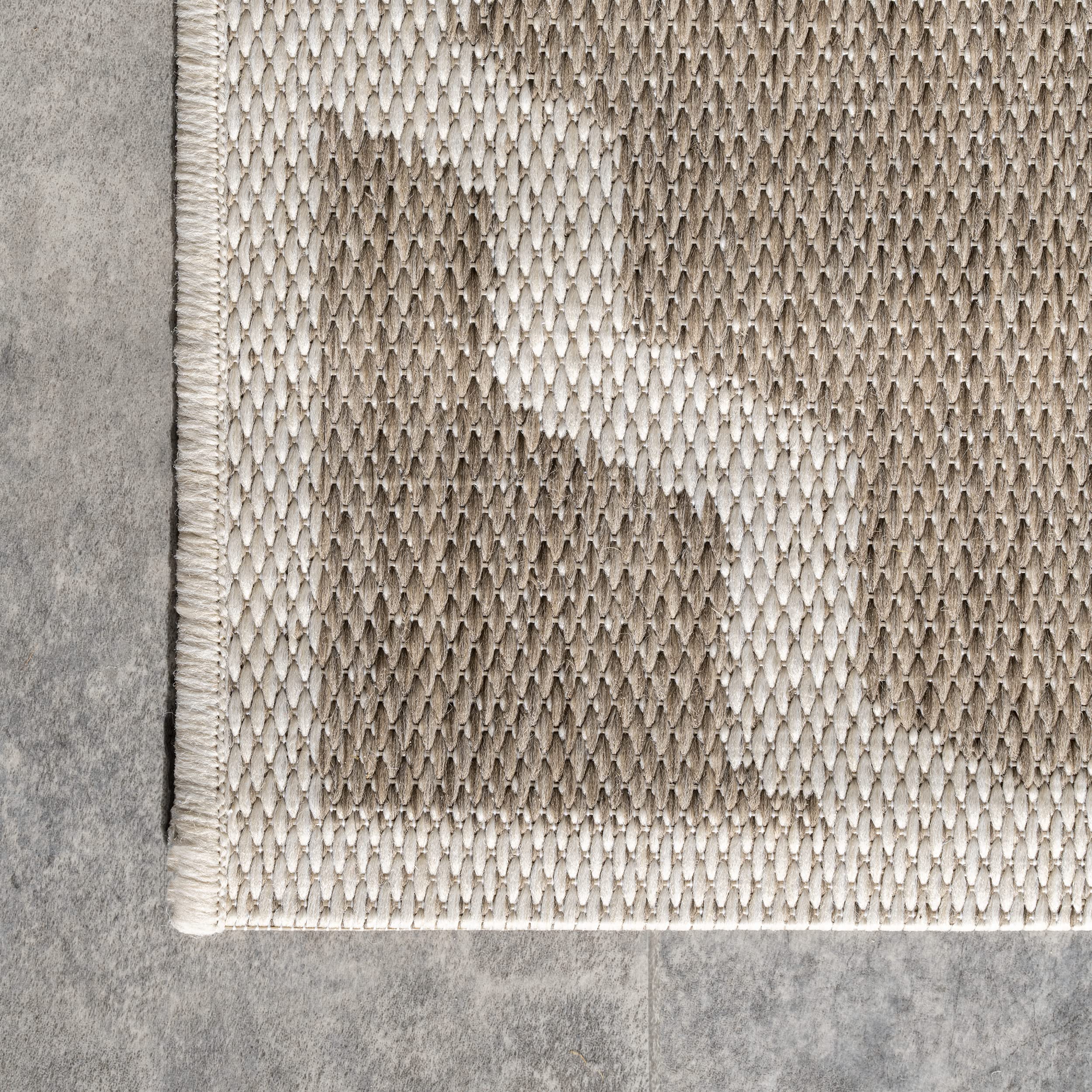 nuLOOM 2' x 8' Outdoor Performance Area Rug, OEKO-TEX Certified, Weather Resistant, High Traffic, Patio, Balcony, Outside, Gina Taupe