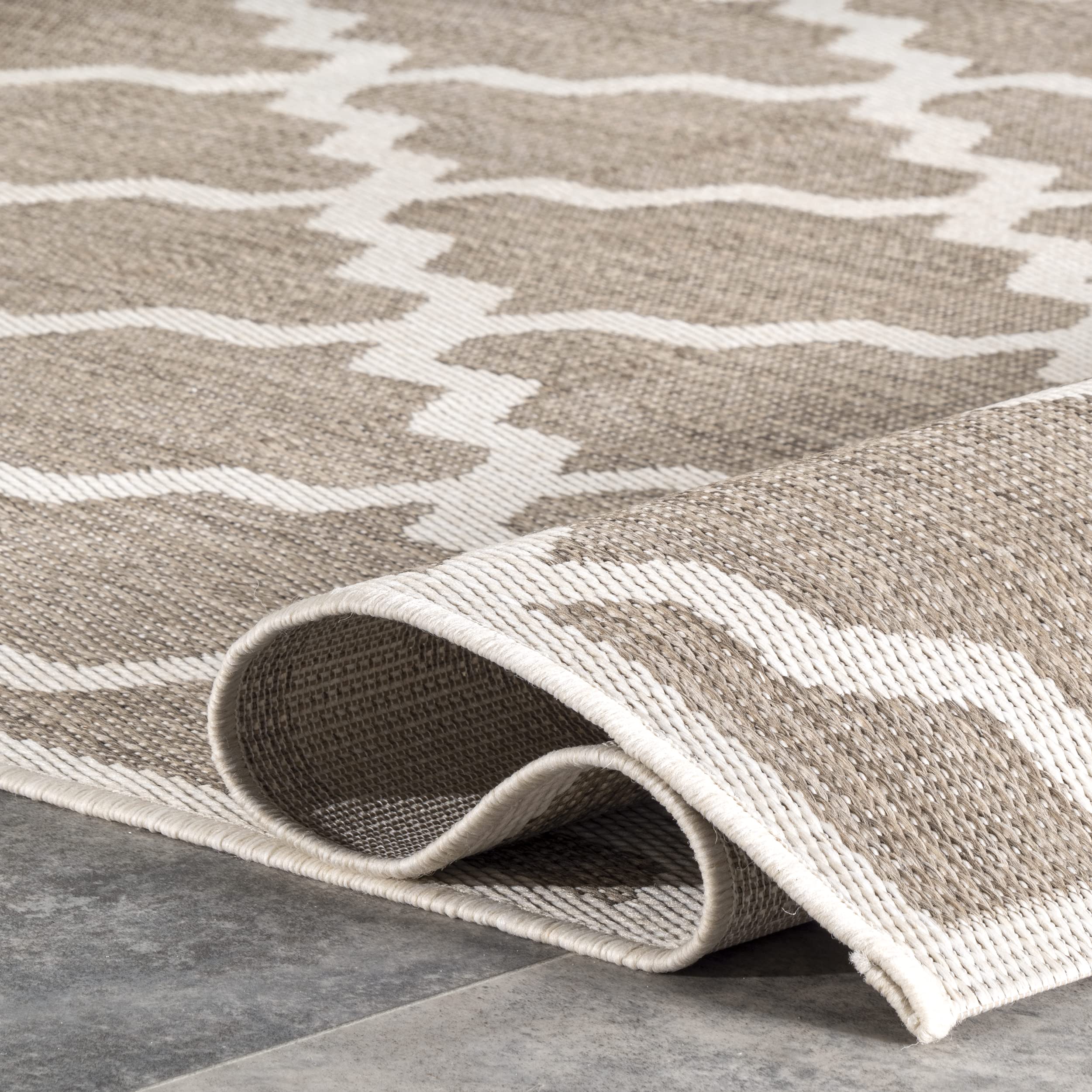 nuLOOM 2' x 8' Outdoor Performance Area Rug, OEKO-TEX Certified, Weather Resistant, High Traffic, Patio, Balcony, Outside, Gina Taupe