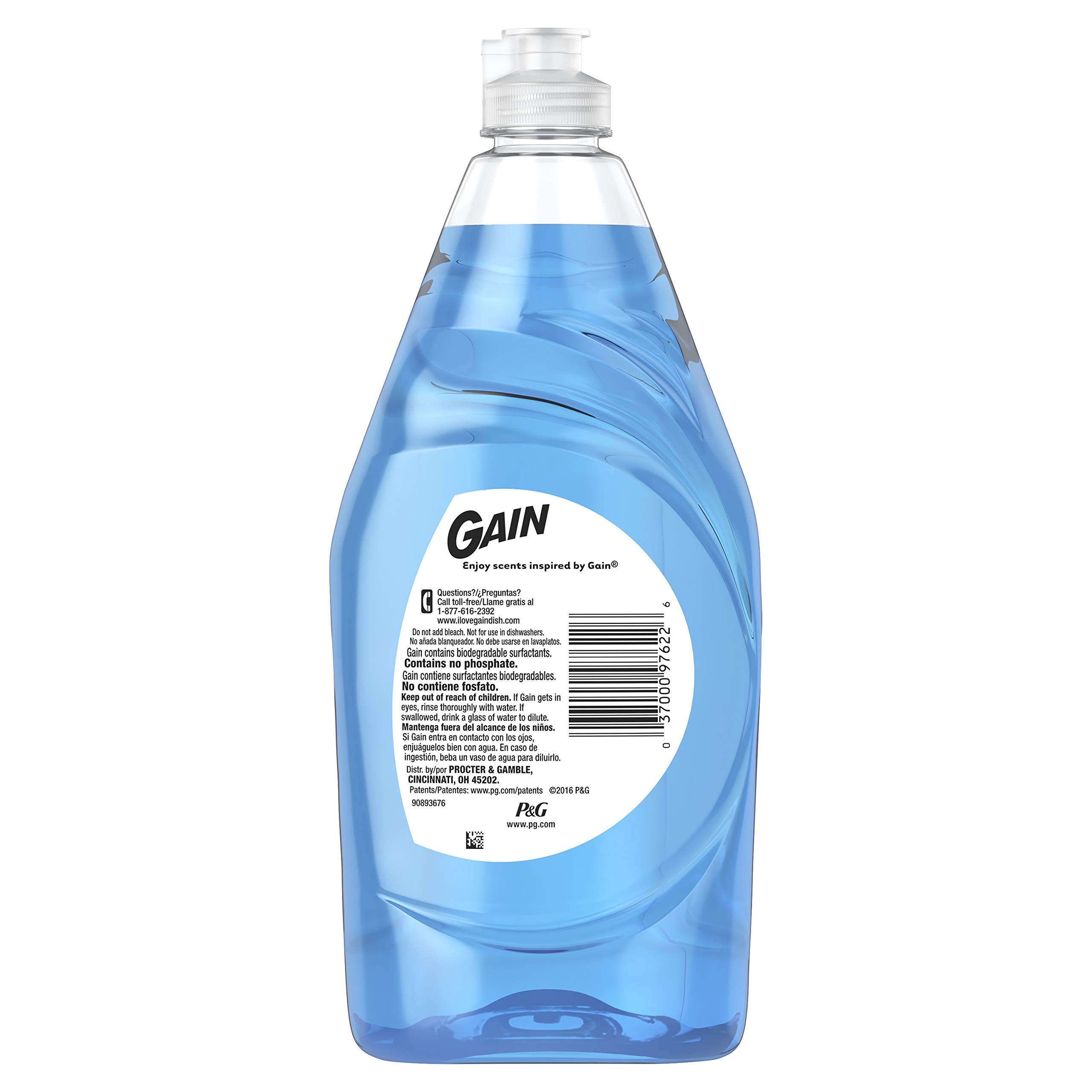 Gain Ultra Bleach Alternative Dishwashing Liquid Dish Soap, Honey Berry Hula Scent - 21.6 Fluid Ounce (Pack of 2)
